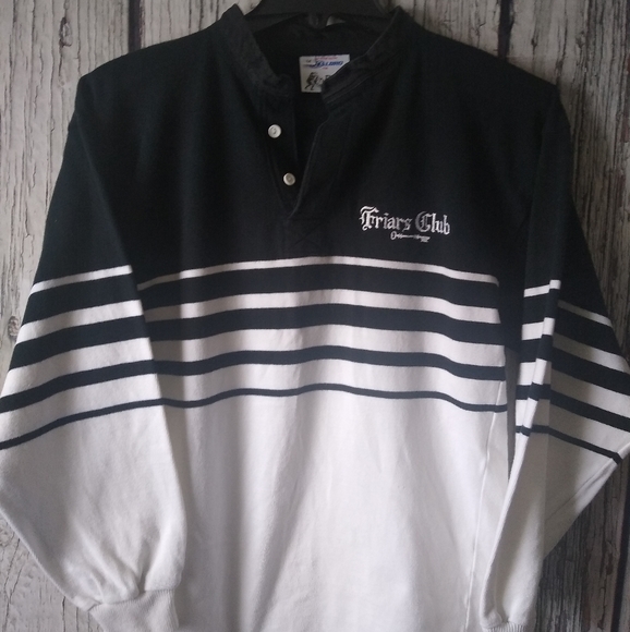 Halbro | Shirts | Vintage Halbro Rugby Imports Friars Club Black White ...